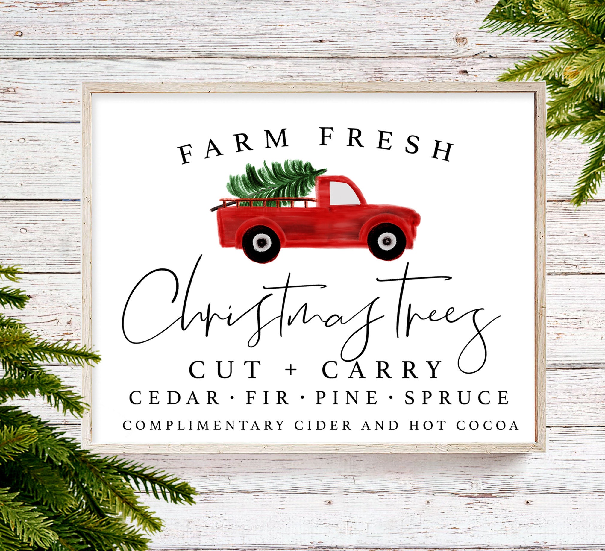 Farm Fresh Christmas Tree Printable Christmas Tree Print | Etsy