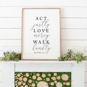 Micah 6:8 Printable, Christian Wall Art, Act Justly, Love Mercy, Walk ...