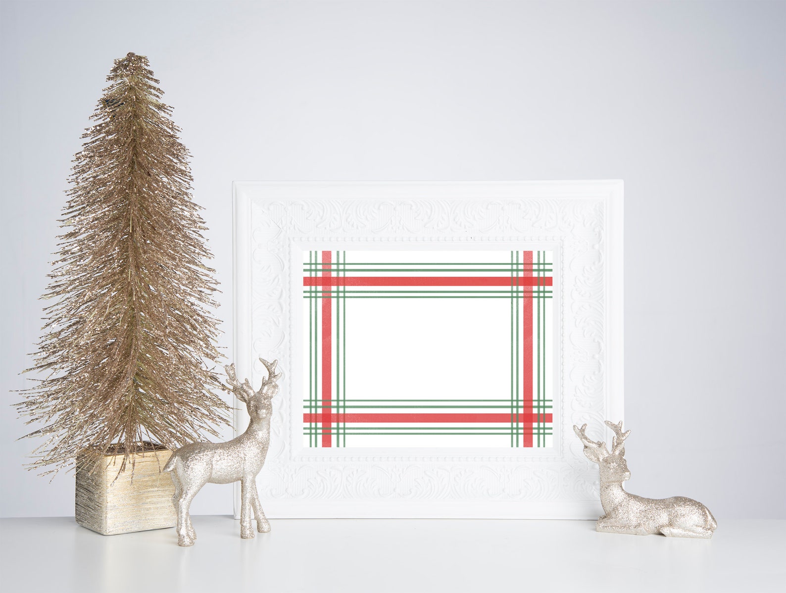Christmas Plaid Printable Holiday Decor Christmas Wall - Etsy