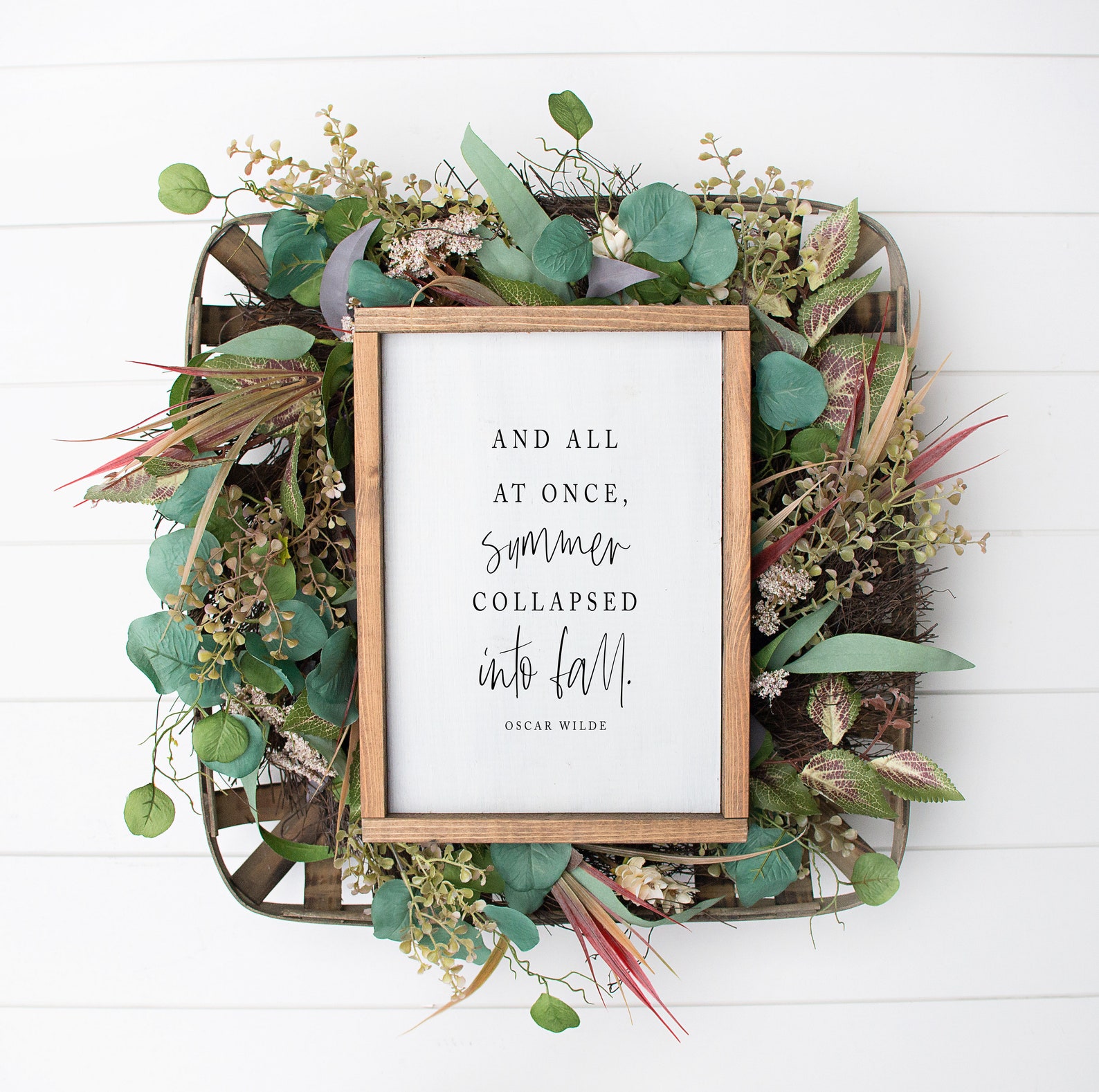 And All at Once Summer Collapsed Into Fall Printable, Oscar Wilde Quote ...