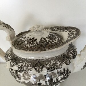 A Rare Brown and White Antique Transferware Teapot C. 1830 - Etsy