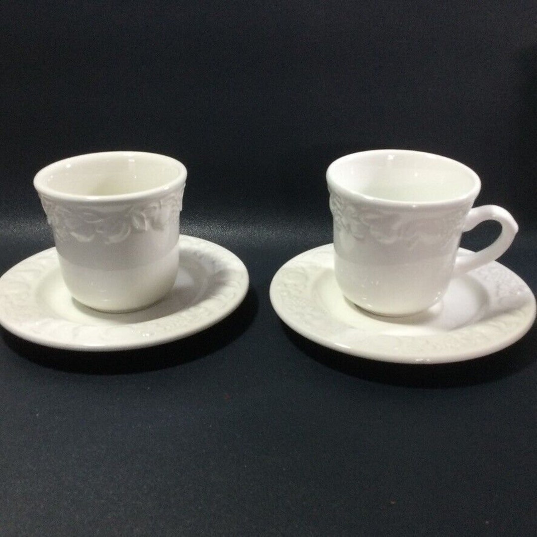 2X Vintage Quadrifoglio Franco Giorgi Tea Cup & Saucer Set White - Etsy