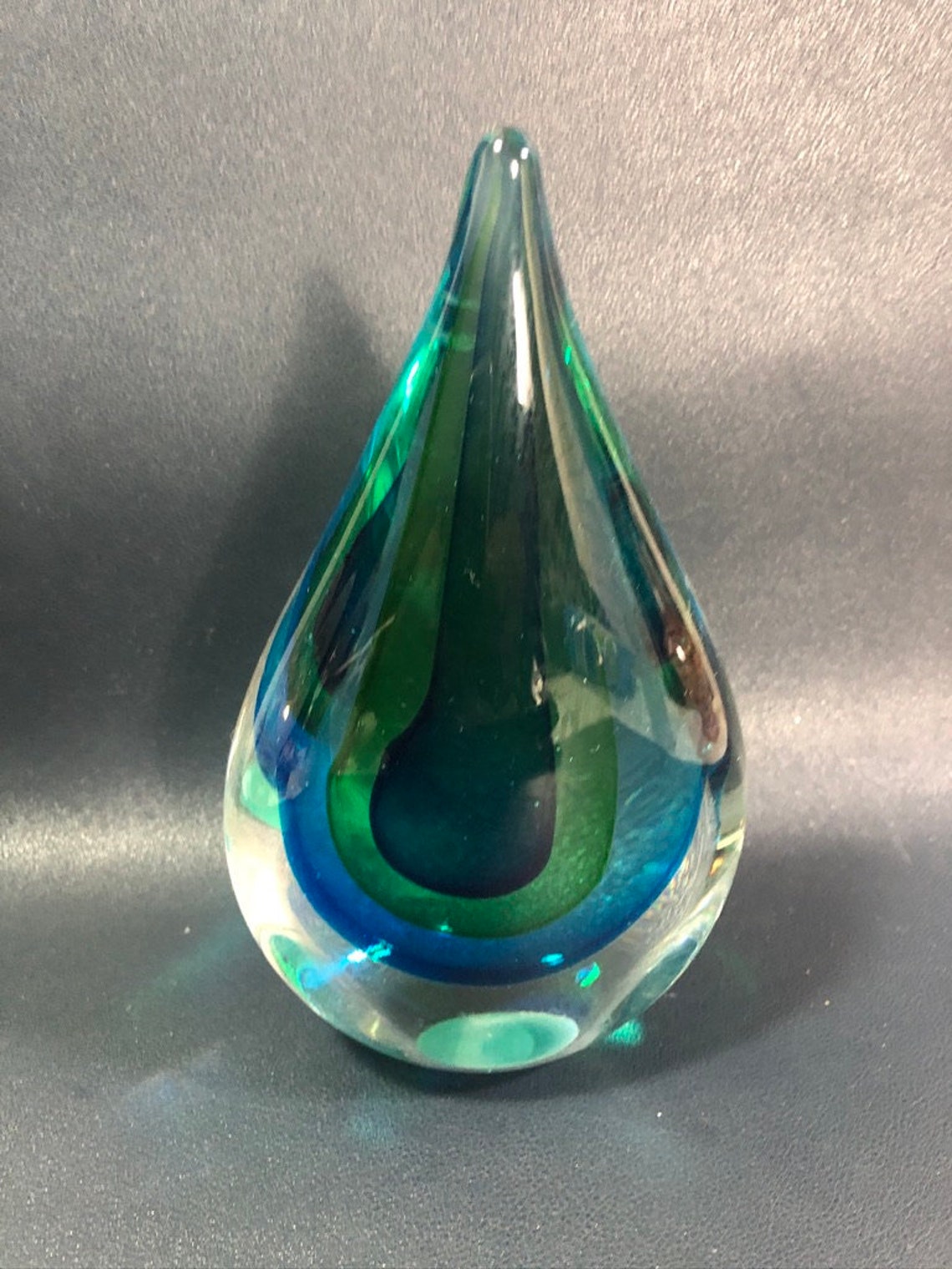 Murano Sommerso Flavio Poli Glass Paper Weight - Etsy
