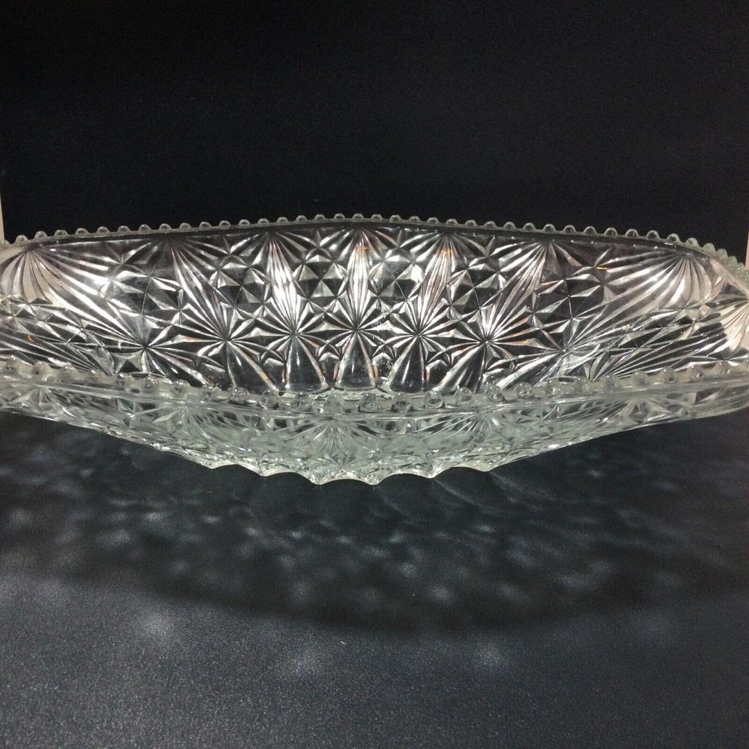 Large Rectangular Cut Class Serving Dish Platter - Etsy