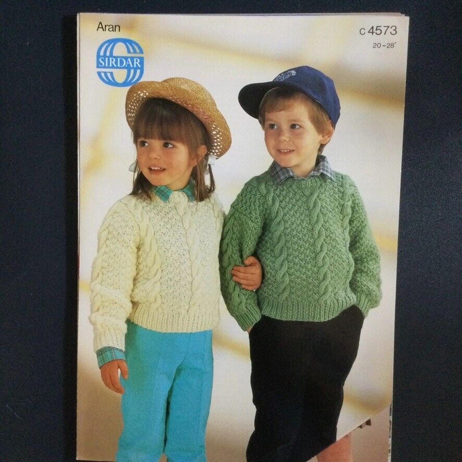 Sirdar C4573 Aran Cardigan Vintage Knitting Pattern Children Girls ...