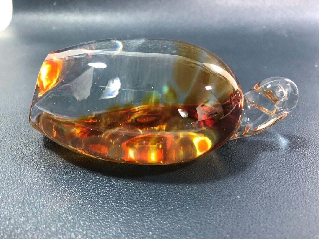 Konstglass Ronneby Sweden Turtle Red Glass Paperweight - Etsy