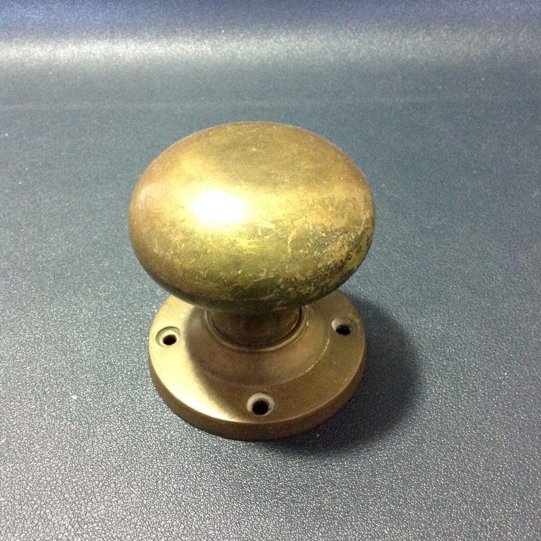 Vintage Brass Round Door Knob Handle Reclaimed - Etsy