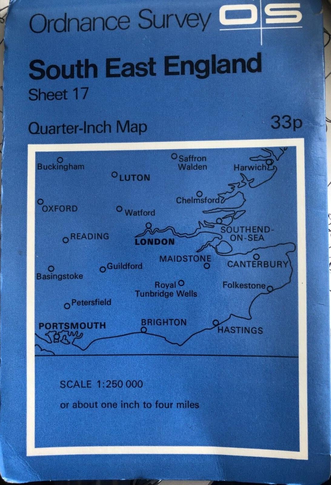 Ordnance Survey Quarter Inch Map Sheet 17 South East England - Etsy