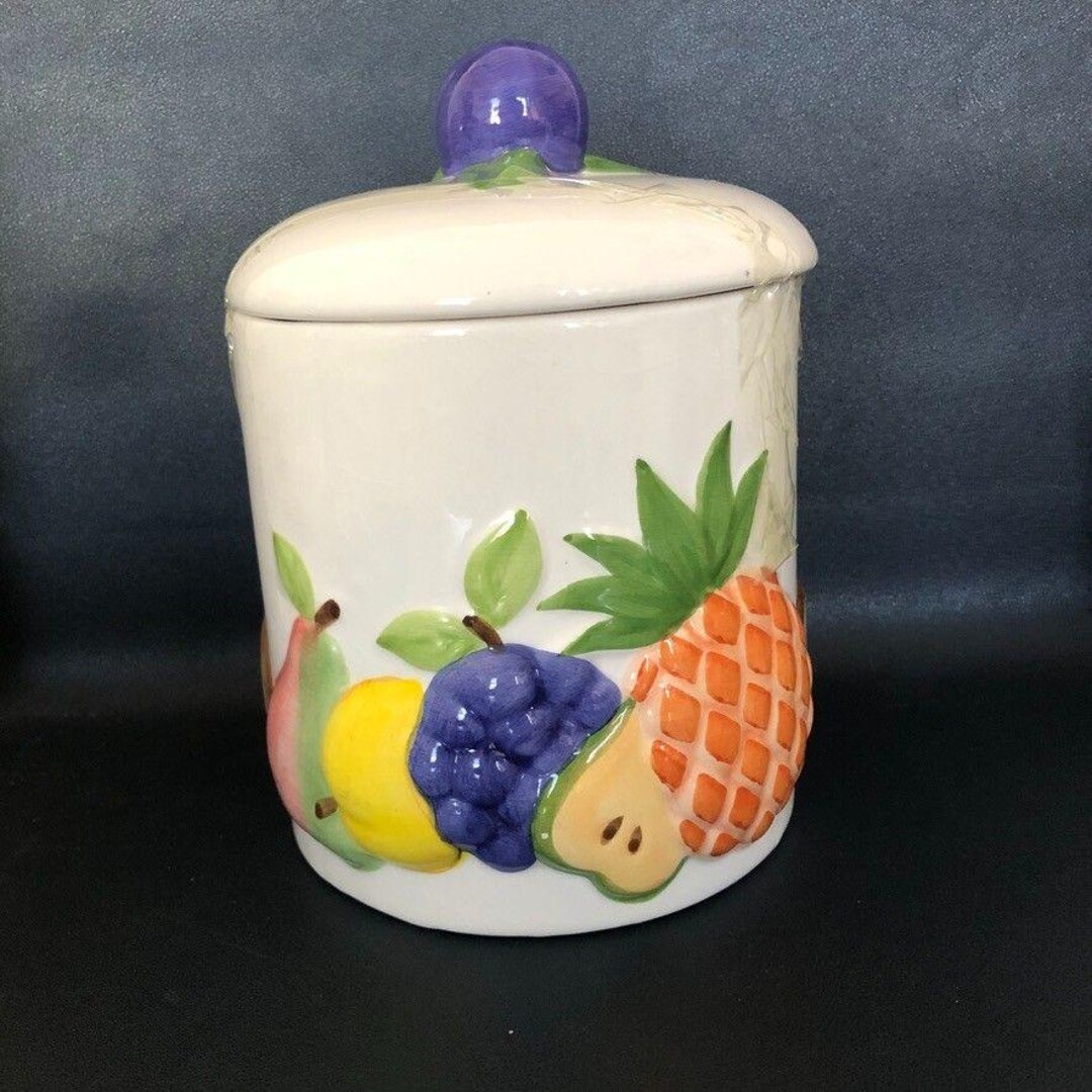 Vintage Rayware 3D Fruit Themed Cookie Jar With Lid Kitchen Storage - Etsy