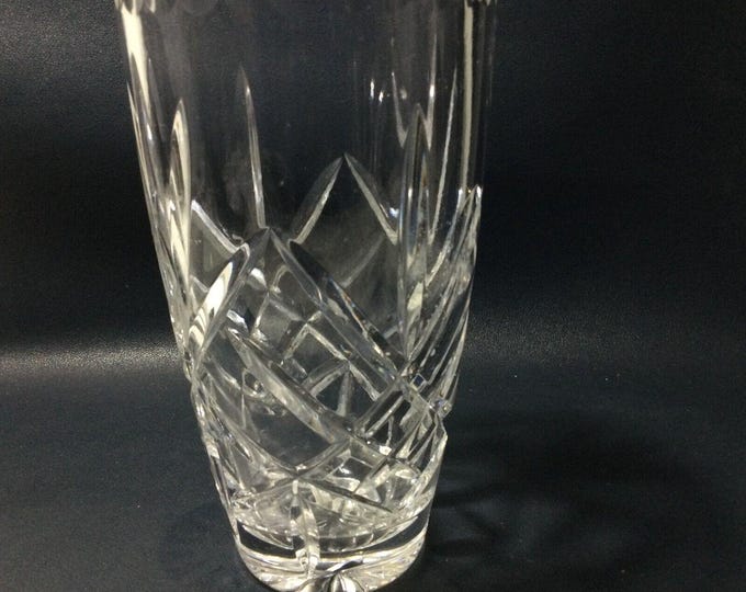 Vintage Large Heavy Crystal Tabletop Vase Cut Glass Design 20cm 968g - Etsy