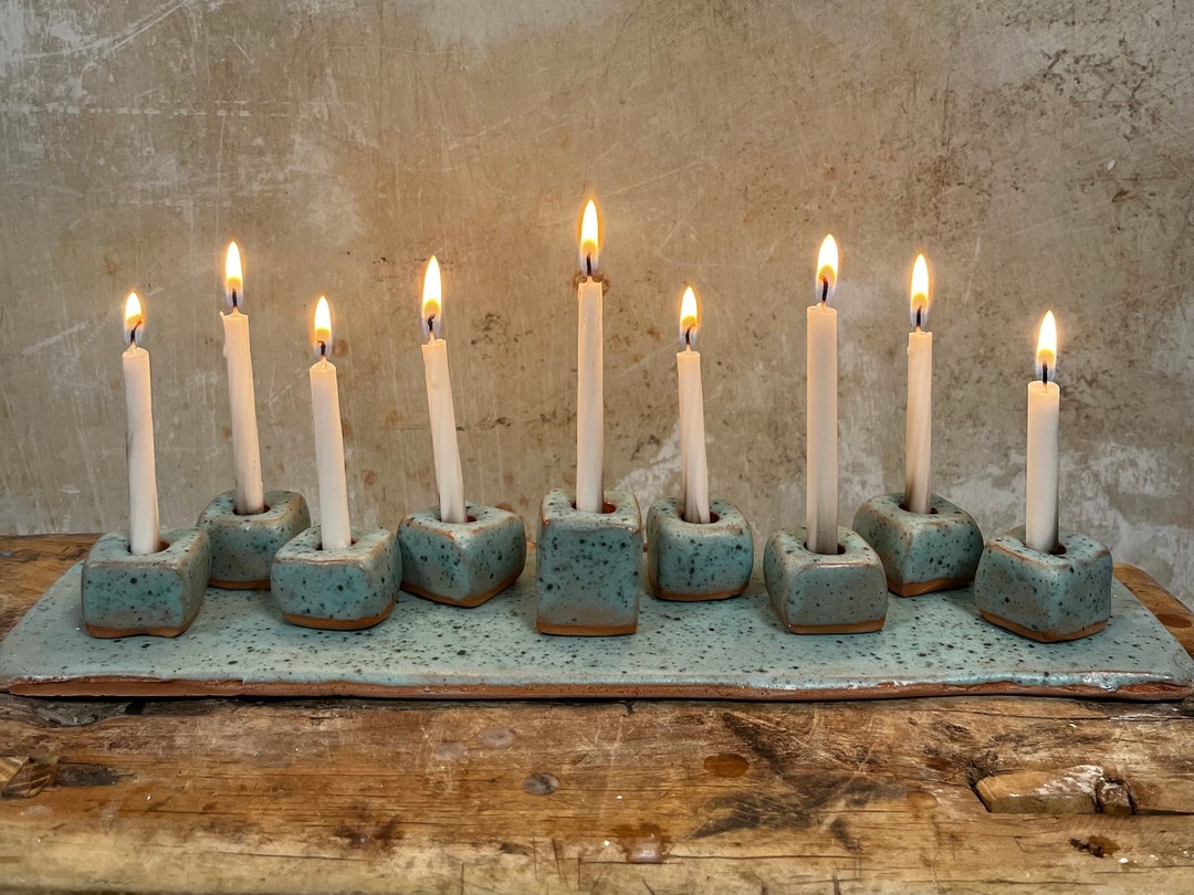 Unique Handmade Ceramic Hanukiah, Cube Hannukiah, Deconstructed ...