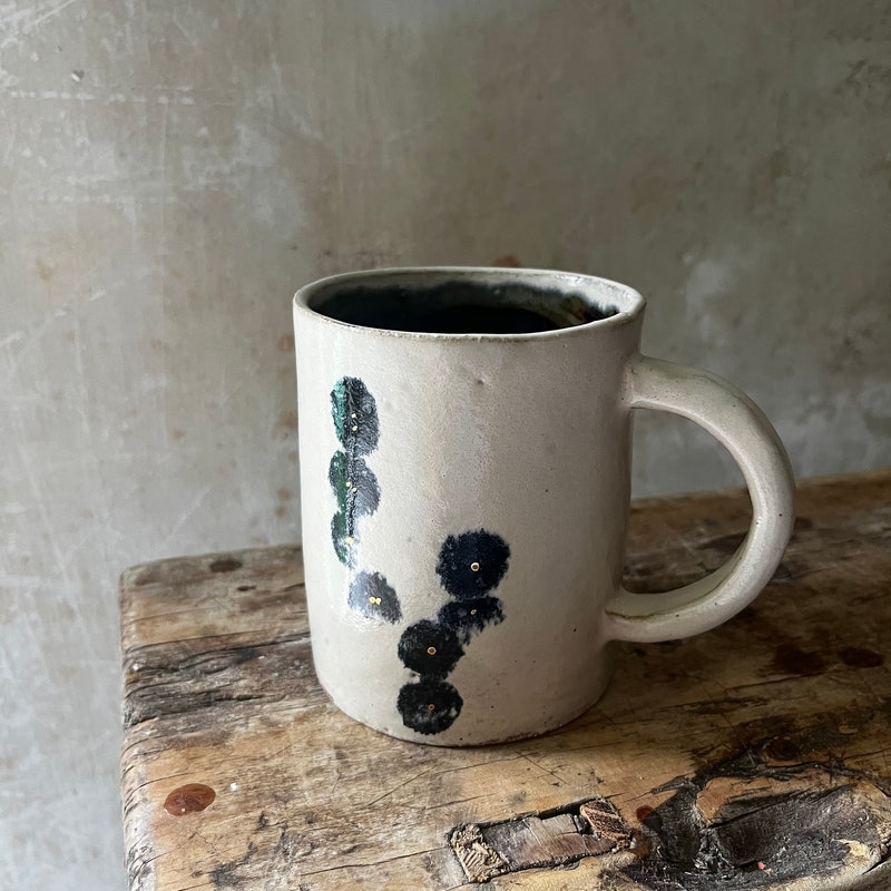 Blue and Gold Mug - Etsy