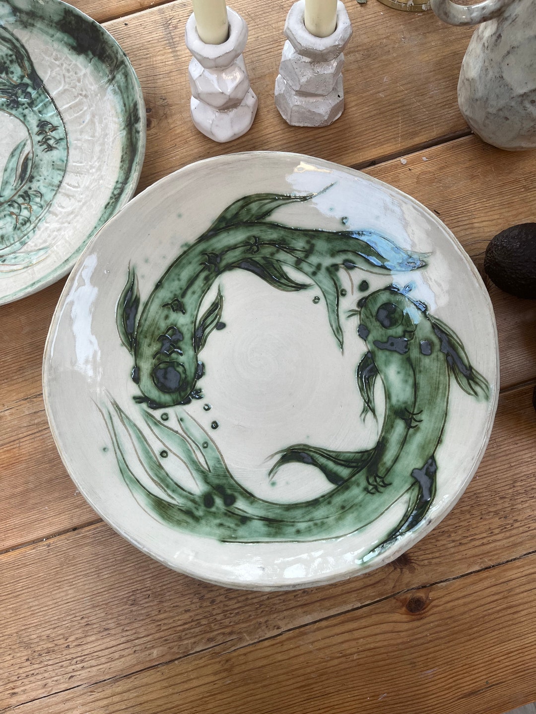 Hand Made Ceramic Koi Bowl, Hand Painted Bowl, Koi Bowl, Pisces Gift ...