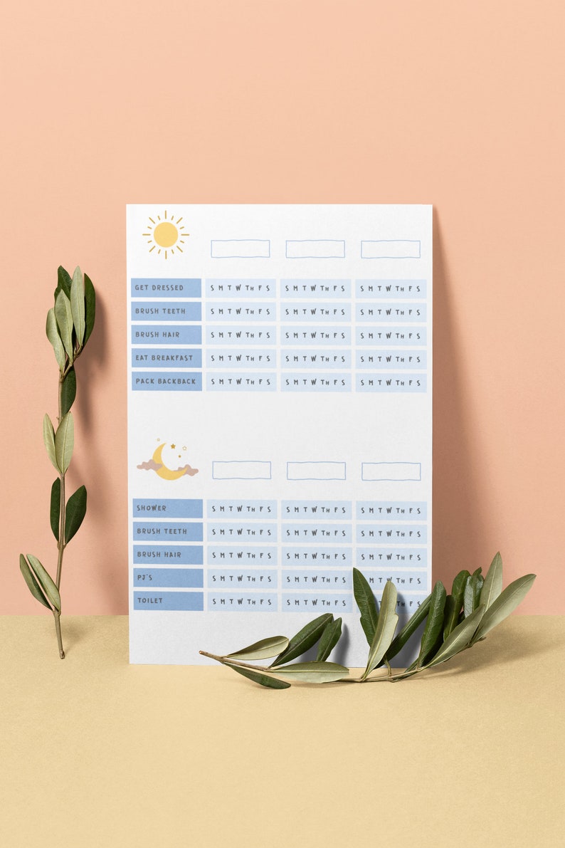 Morning and Night Chore Chart for Kids / Good Morning Bedtime - Etsy