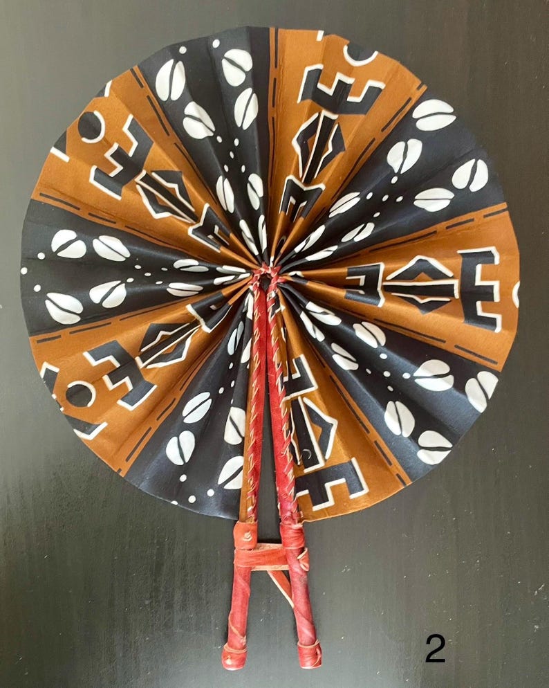 African Print Folding Hand Fan |african Print Fan | Ankara Fabric Fan ...