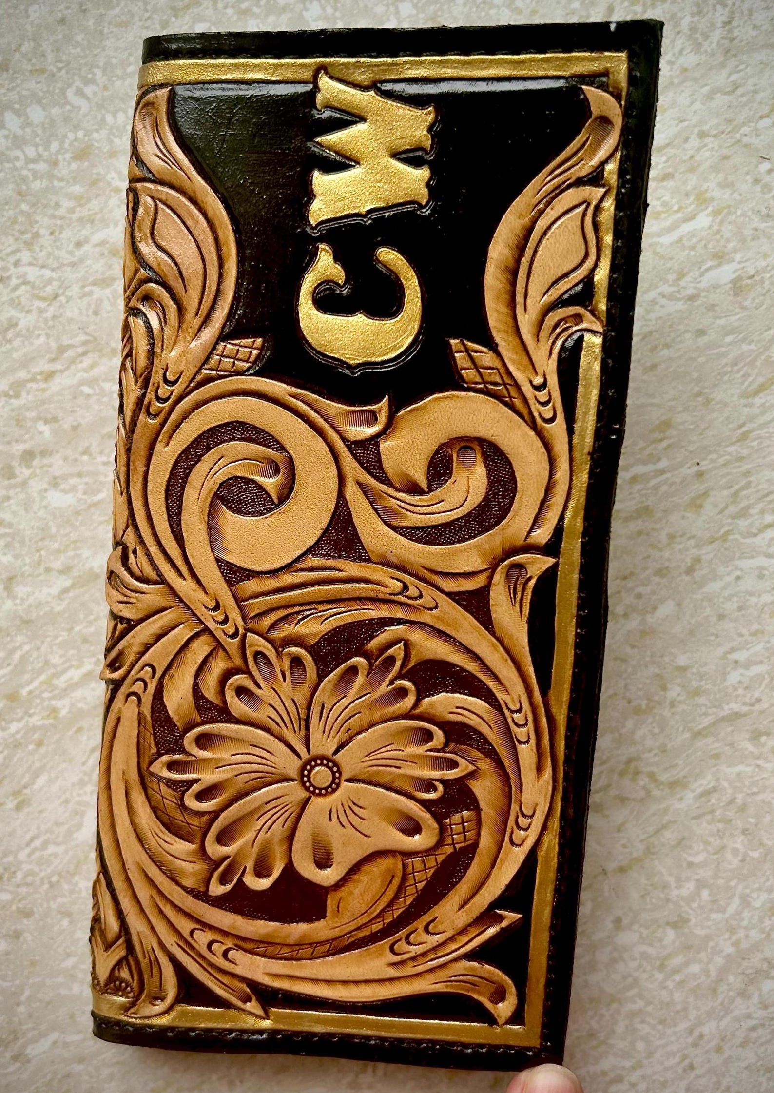 Custom Hand Tooled Leather Western Checkbook Cover - Etsy