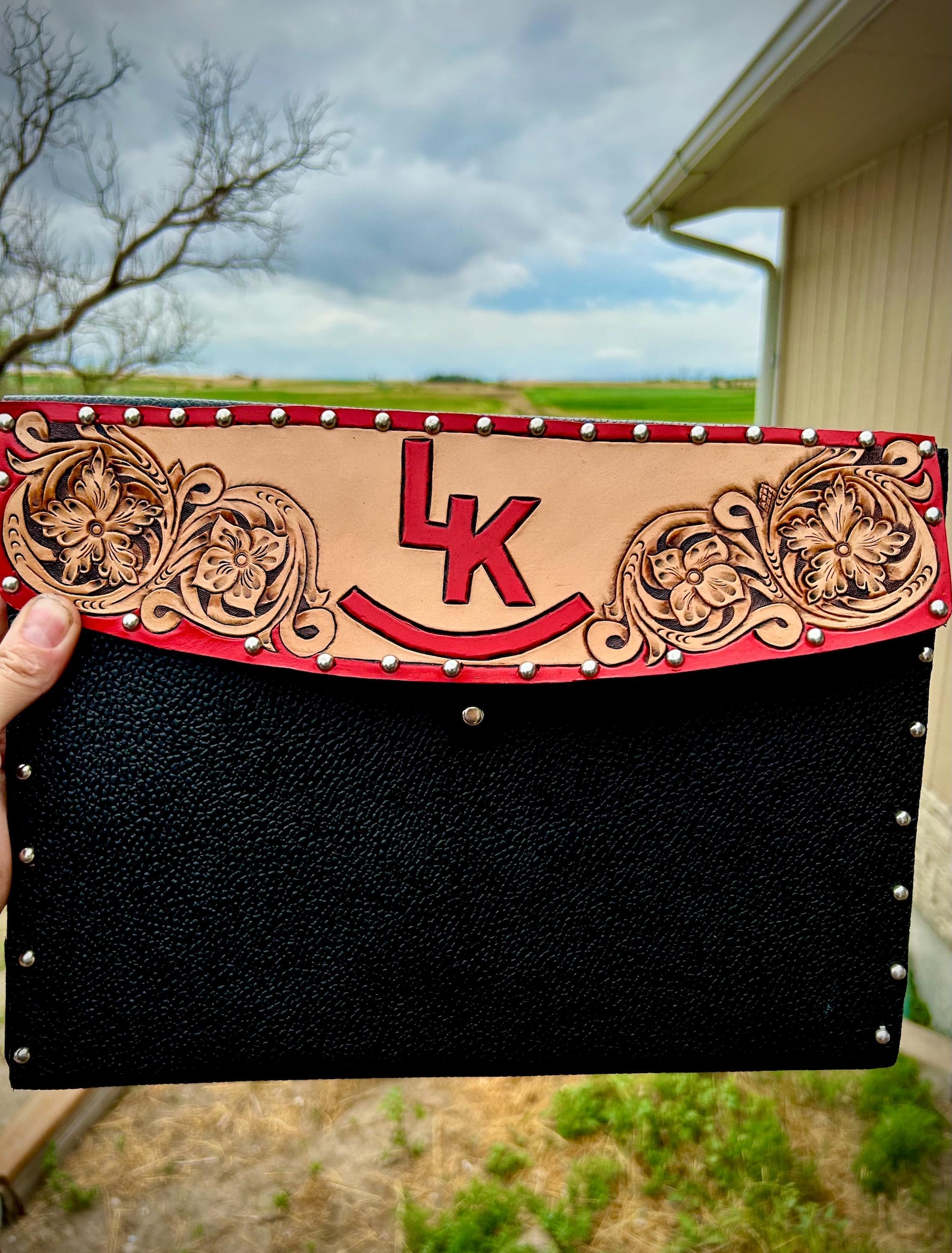 Custom Leather Hand Tooled 7 Pocket Accordion File Folder - Etsy