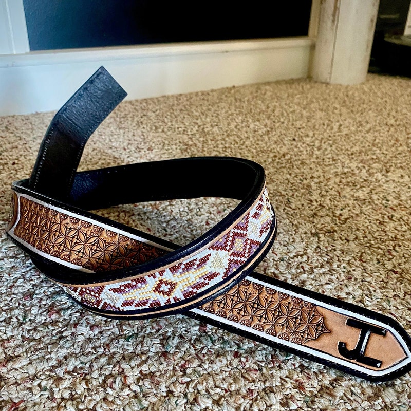 Stamped Leather Belt - Etsy