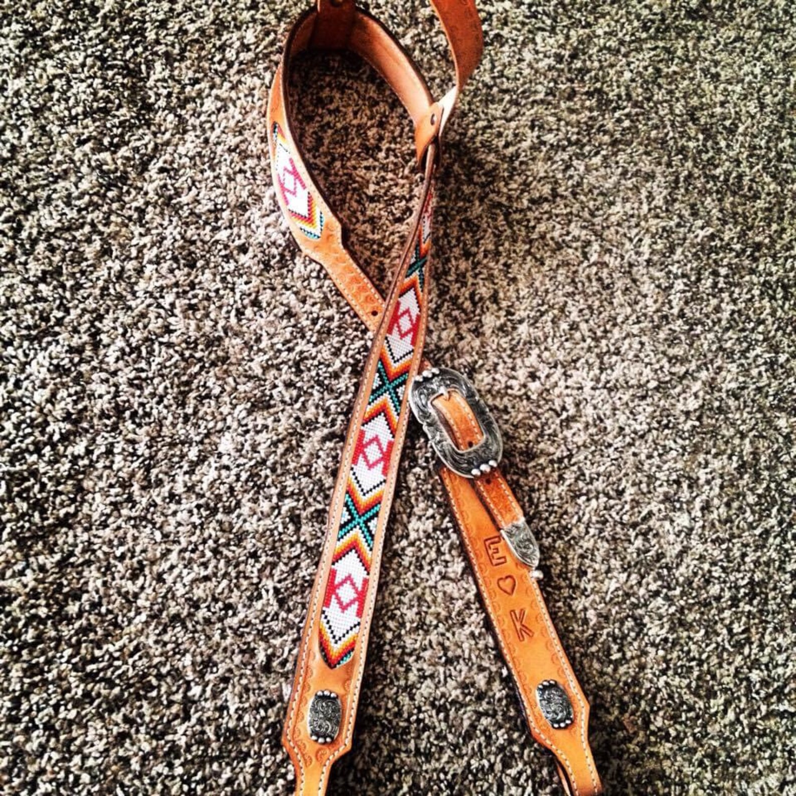 Custom Hand Beaded, Hand Leather Headstall - Etsy