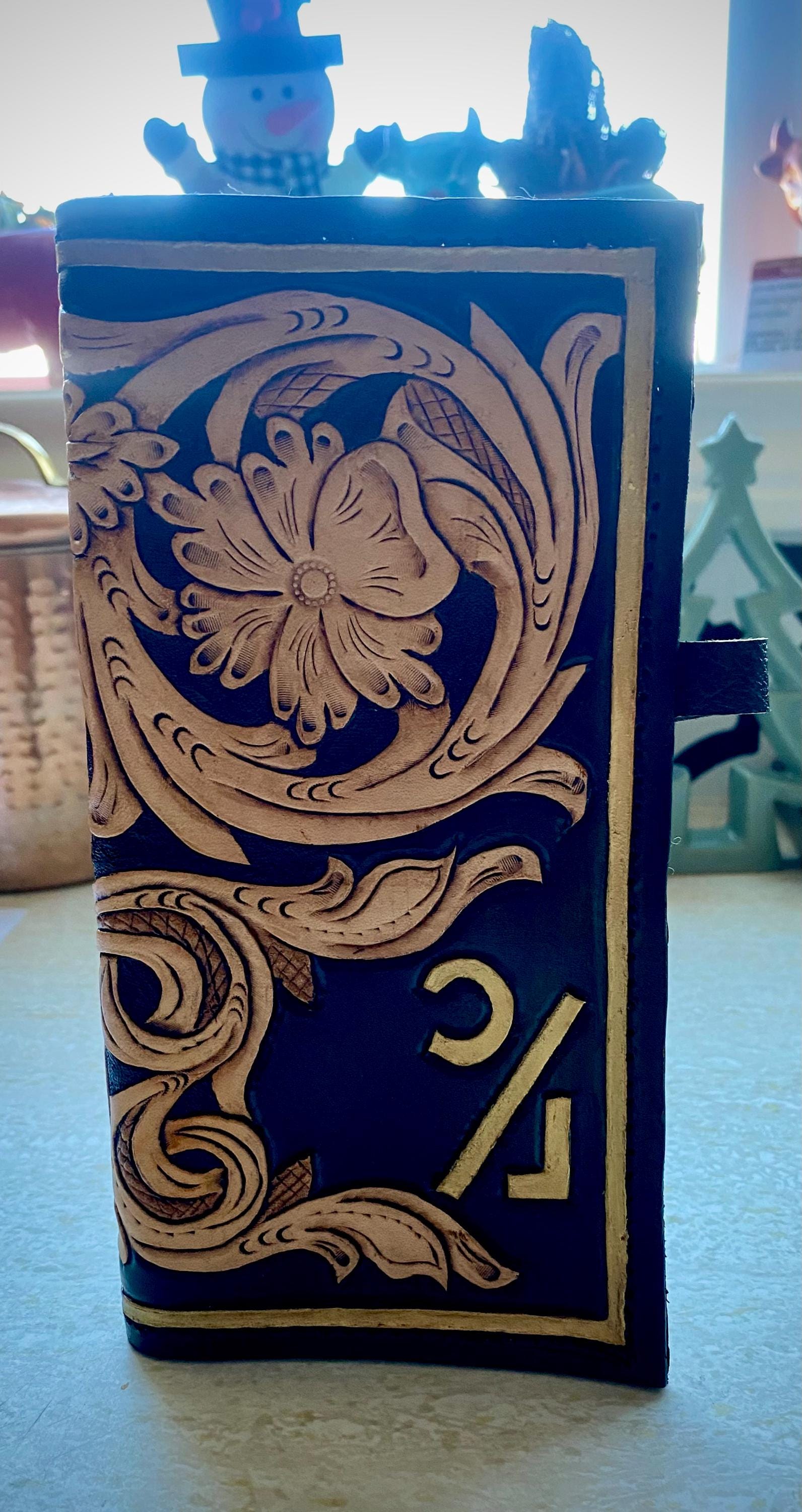 Custom Hand Tooled Leather Western Checkbook - Etsy