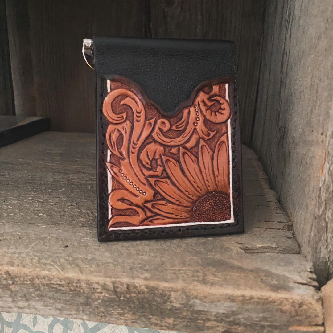 Custom Hand Tooled Leather Money Clip Western Wallet - Etsy