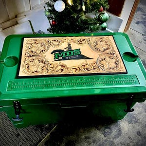 Custom Hand Tooled Leather Cooler Lid - Etsy