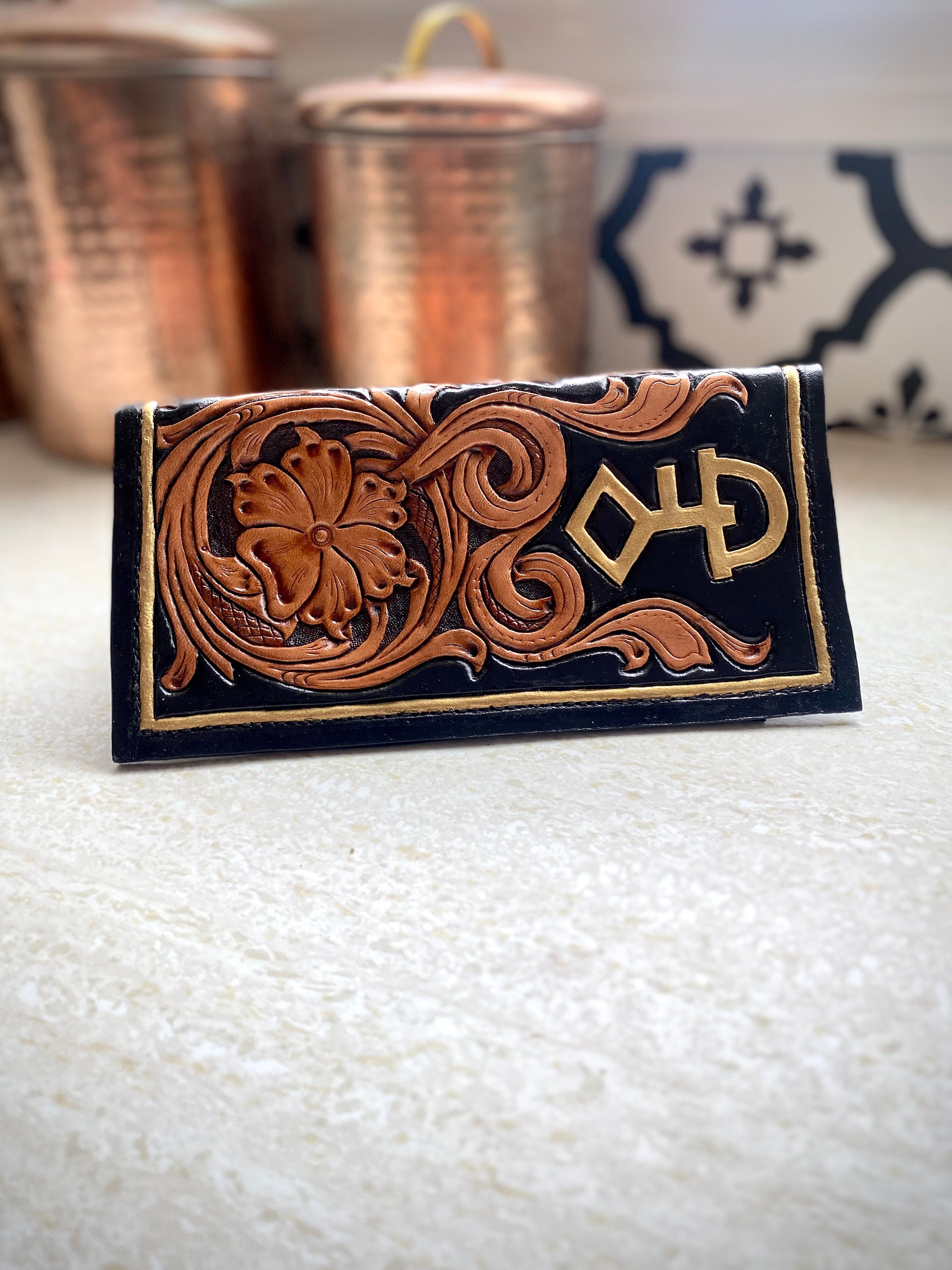 Custom Hand Tooled Leather Western Checkbook - Etsy