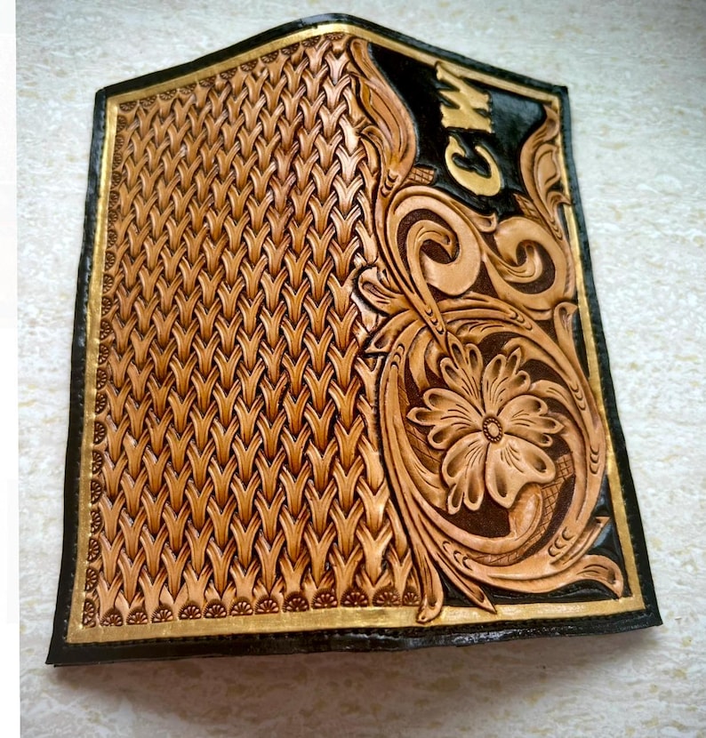 Custom Hand Tooled Leather Western Checkbook Cover - Etsy