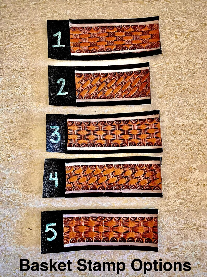 Custom Beaded Hand Tooled Geometric Stamped Leather Belt - Etsy