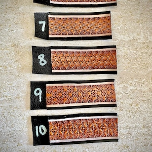 Custom Beaded Hand Tooled Geometric Stamped Leather Belt - Etsy