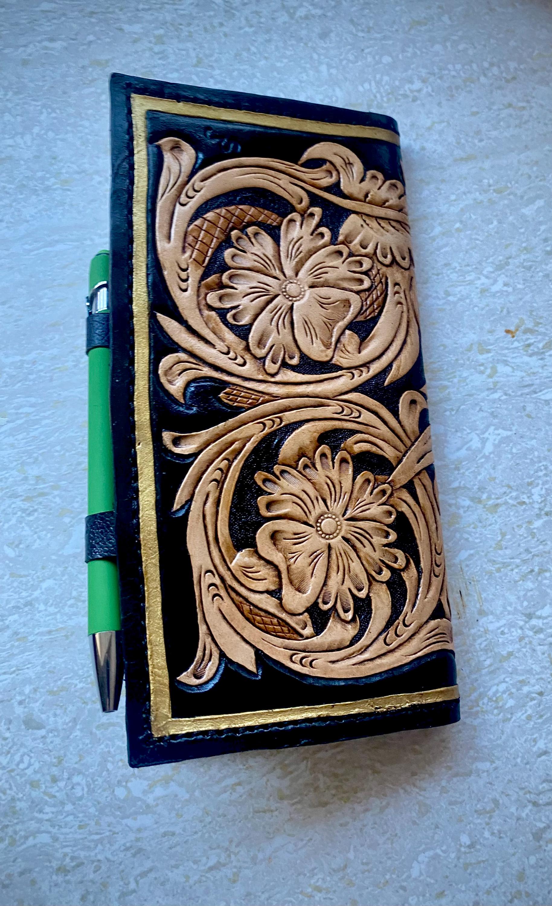 Custom Hand Tooled Leather Western Checkbook - Etsy