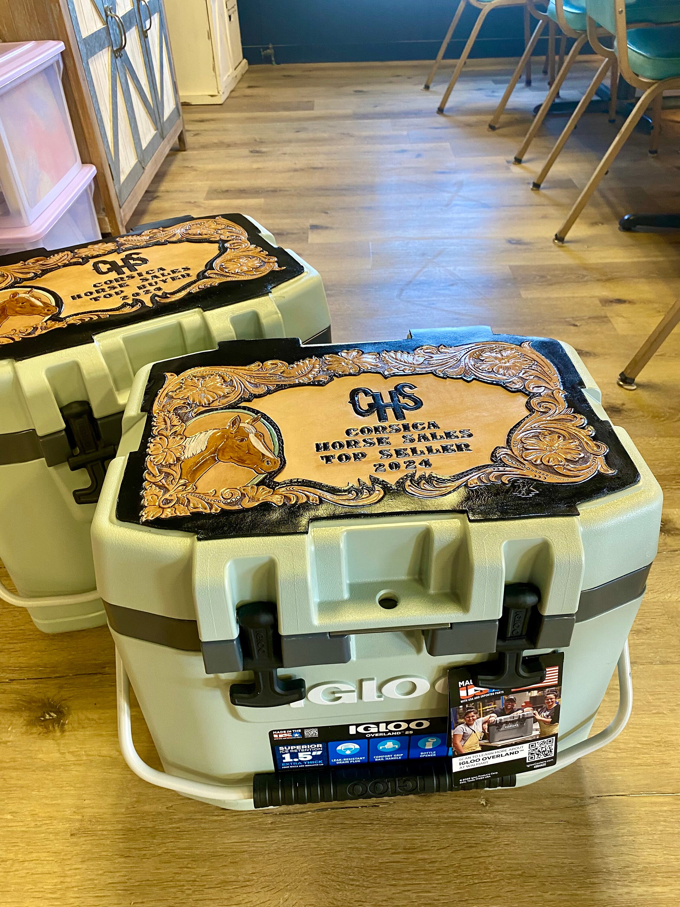 Custom Hand Tooled Leather Cooler Lid - Etsy