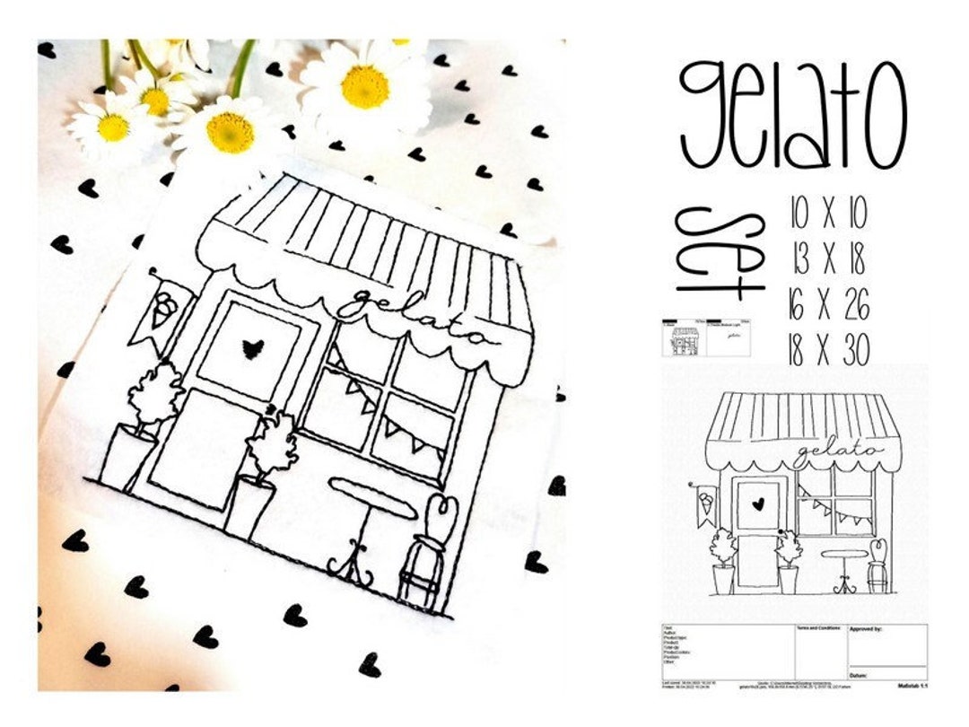 Embroidery File gelato 10x10 13x18 16x26 18x30 - Etsy
