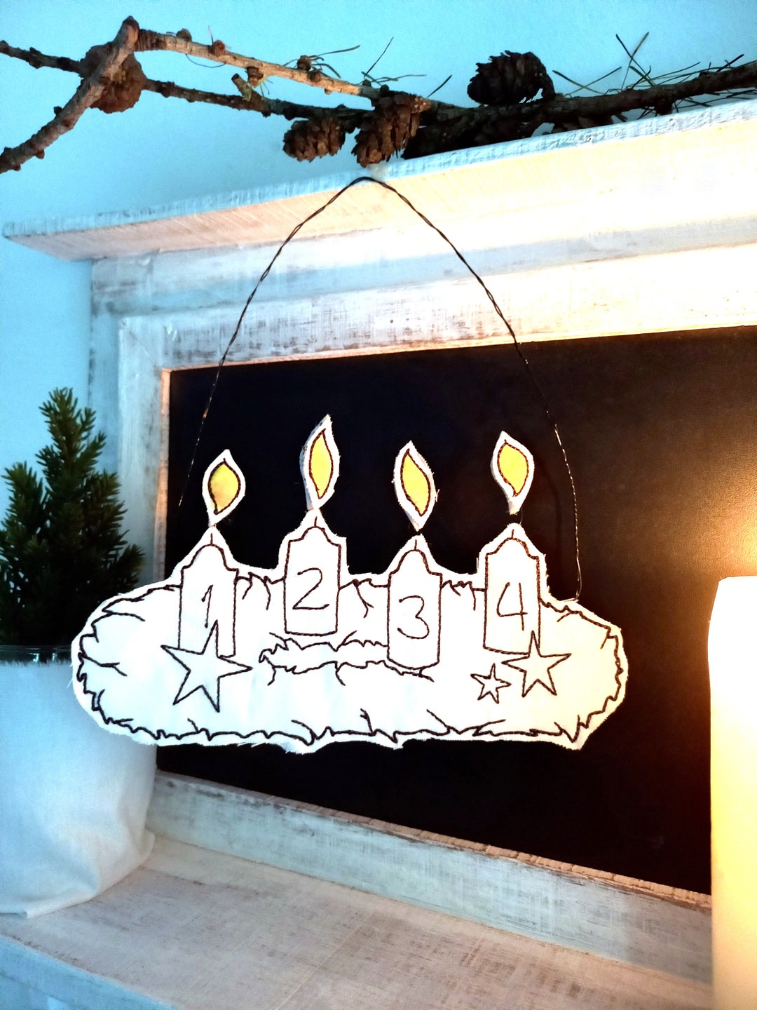 Embroidery File advent Wreath With Removable Candles 13x18, 16x26 and ...