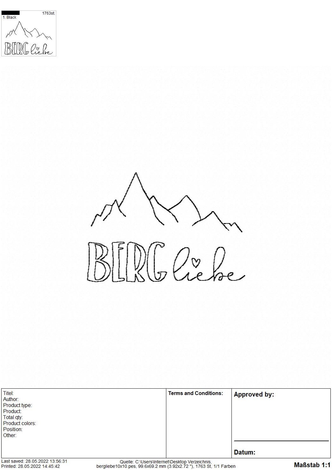 Stickdatei Bergliebe 10x10 bis 16x26 - Etsy