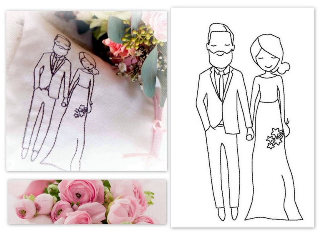 Embroidery File bridal Couple 10x10 - Etsy