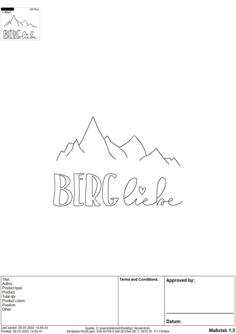 Stickdatei Bergliebe 10x10 bis 16x26 - Etsy