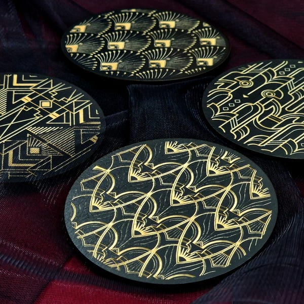 Art Deco Coasters - Etsy