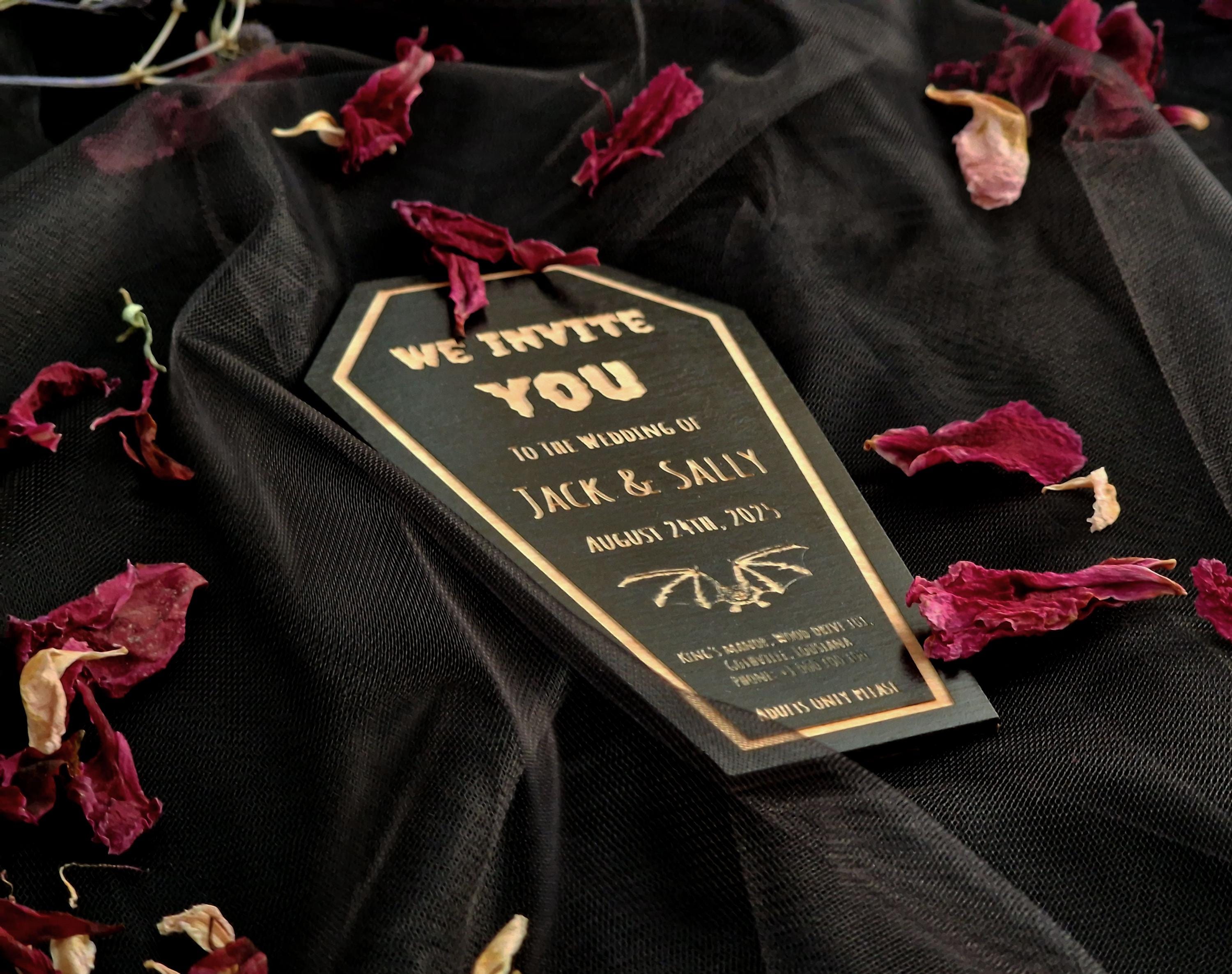 Personalized Coffin Wedding Invitations in Bulk • Wooden Wedding ...