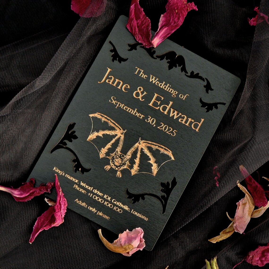 Personalized Bats Wedding Invitations in Bulk • Keepsake Wedding Decore ...