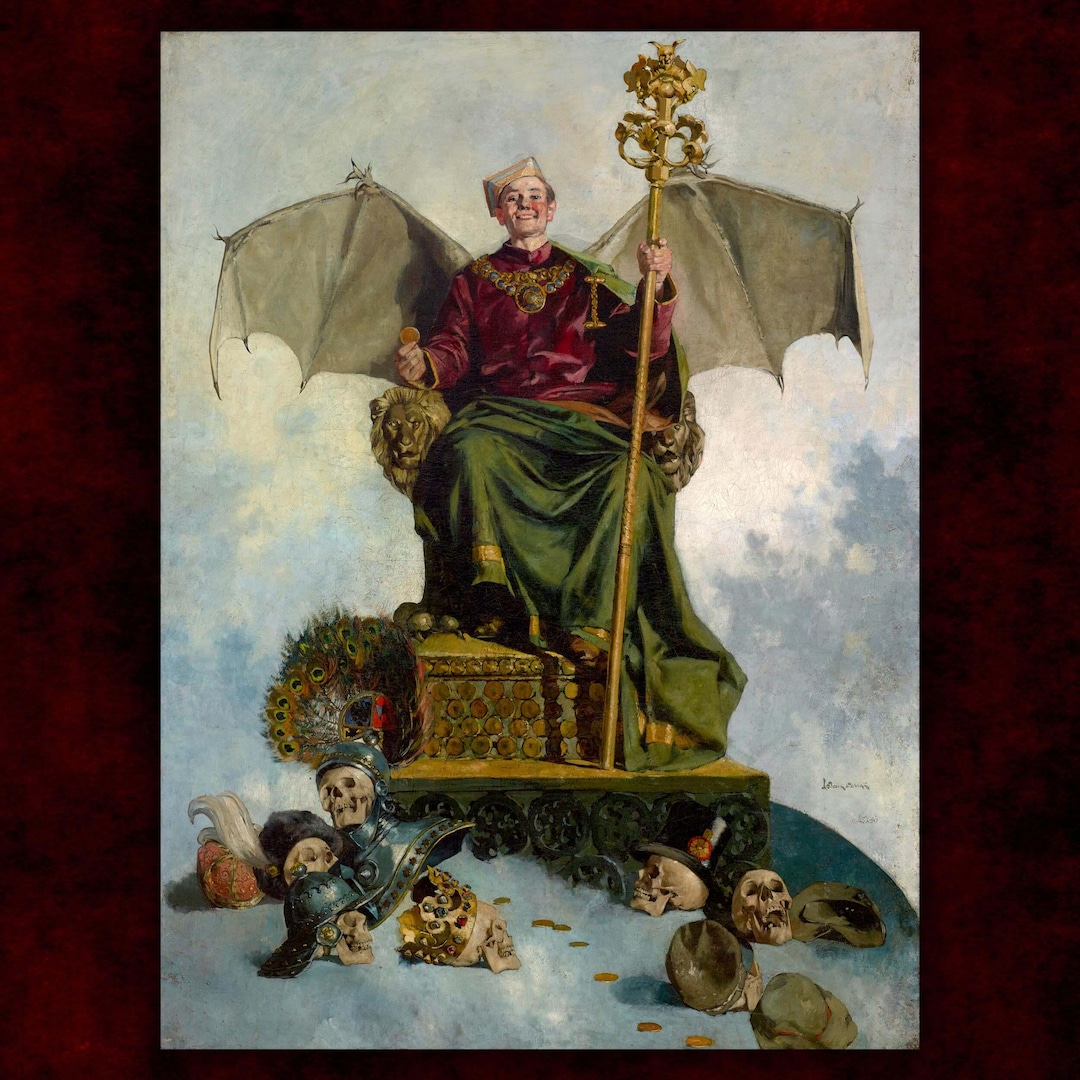 Allegory Of Satan By Ludwik Stasiak Giclée Canvas Print 1900 Gift