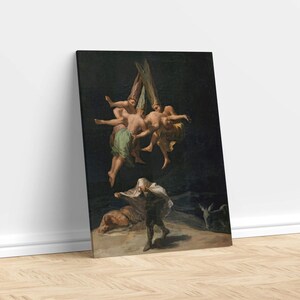 Stretched Canvas Print | Witches Flight by Francisco De Goya (1798 ...