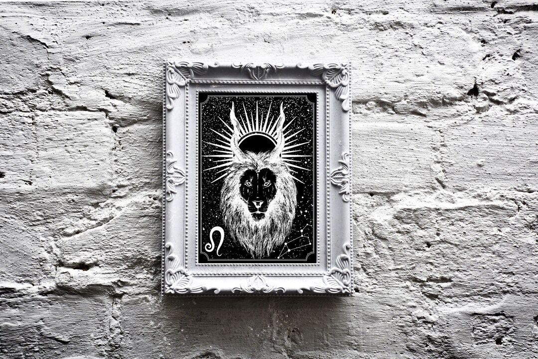 Leo Zodiac Art Print • Astrology Lover • Gothic Home Decor ...
