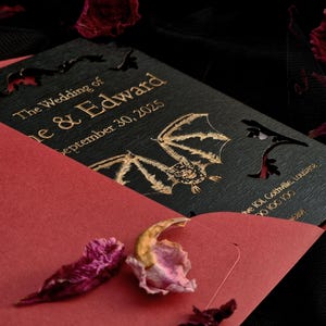Personalized Bats Wedding Invitations in Bulk • Keepsake Wedding Decore ...