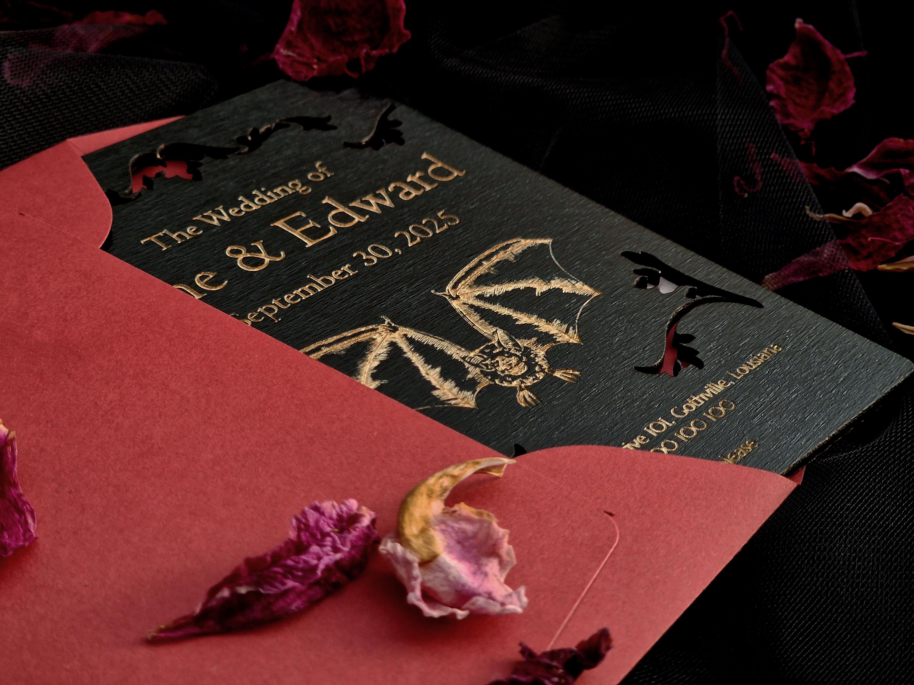 Personalized Bats Wedding Invitations in Bulk • Keepsake Wedding Decore ...
