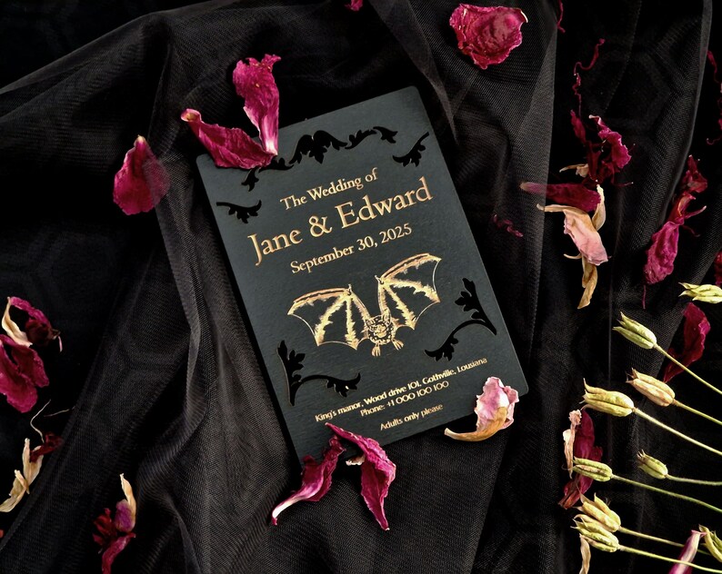 Personalized Bats Wedding Invitations in Bulk • Keepsake Wedding Decore ...