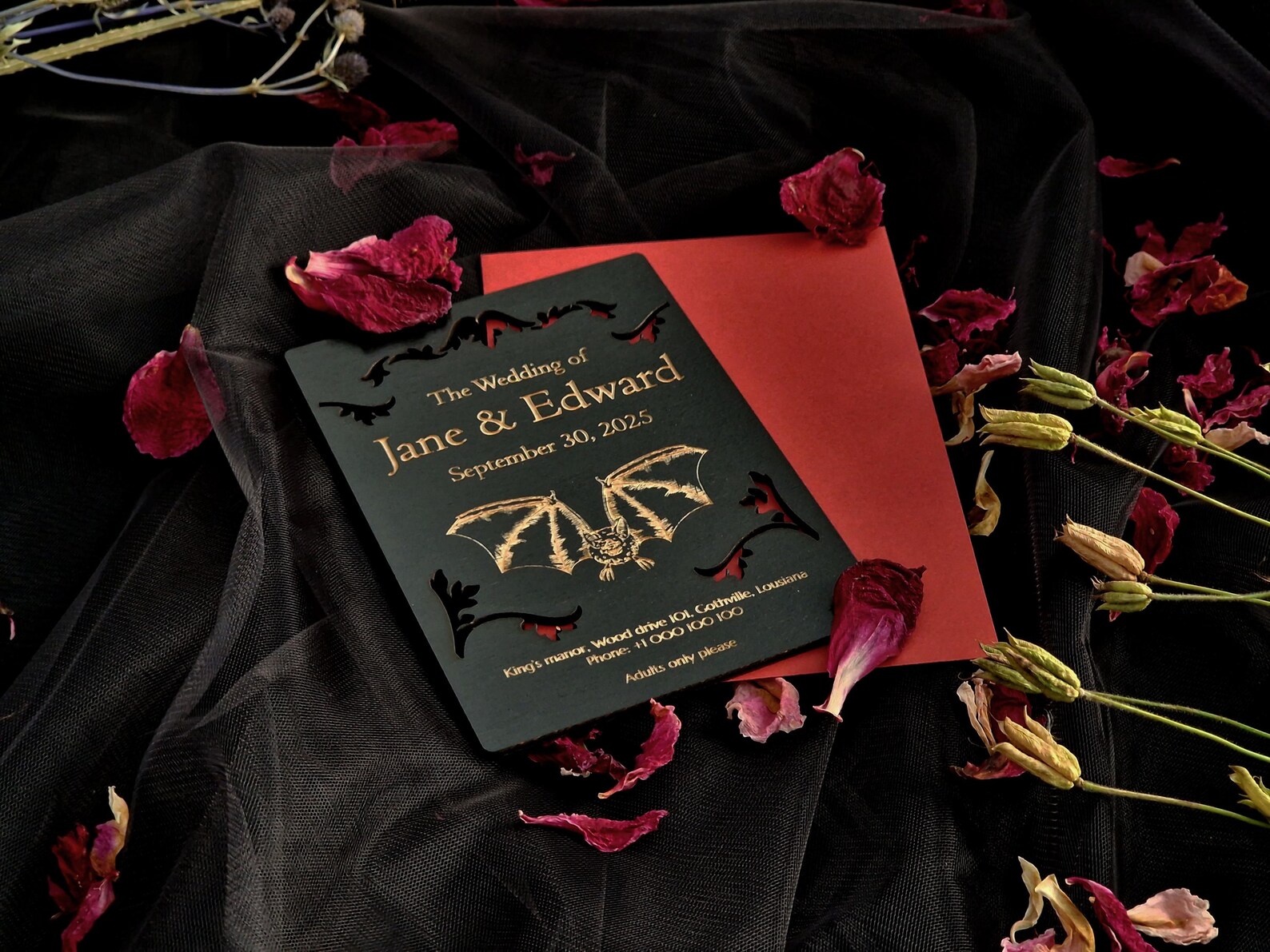 Personalized Bats Wedding Invitations in Bulk • Keepsake Wedding Decore ...