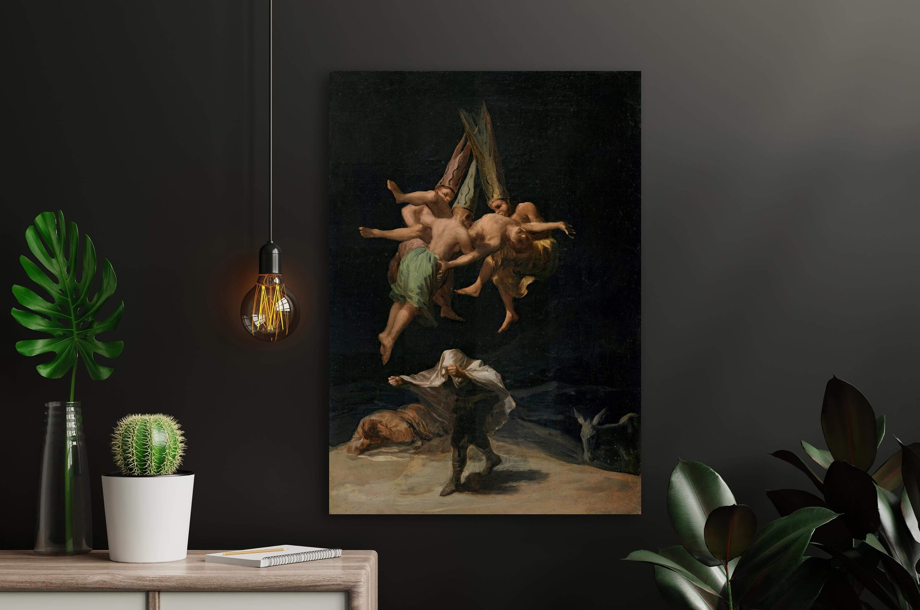 Stretched Canvas Print | Witches Flight by Francisco De Goya (1798 ...