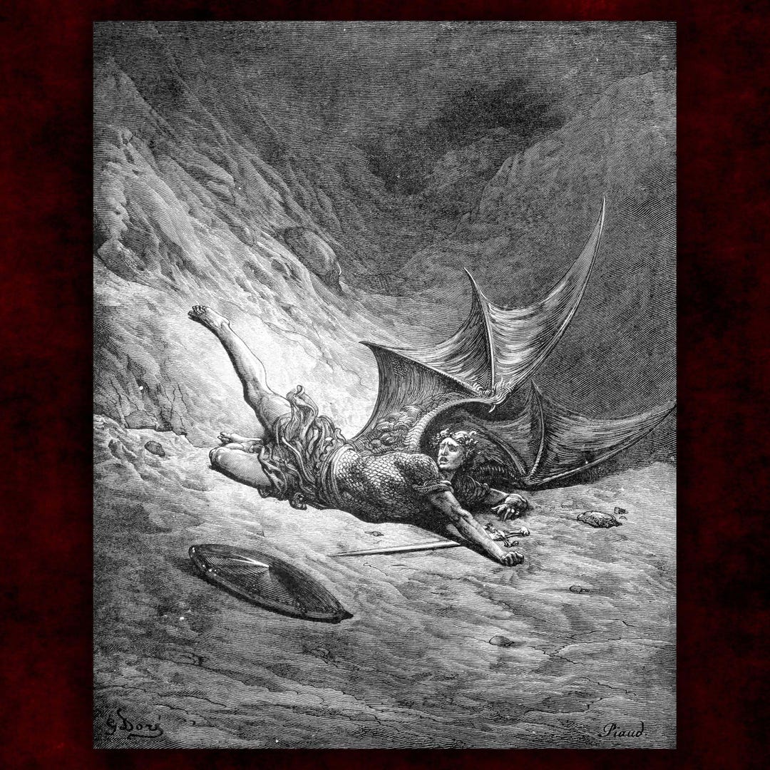 Then Satan First Knew Pain by Gustave Doré Giclée Canvas Print (1866 ...