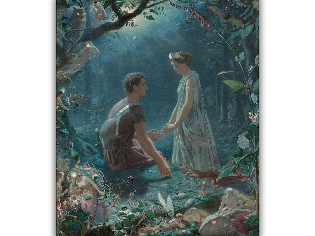 Hermia and Lysander in A Midsummer Night Dream by John Simmons 1870 ...